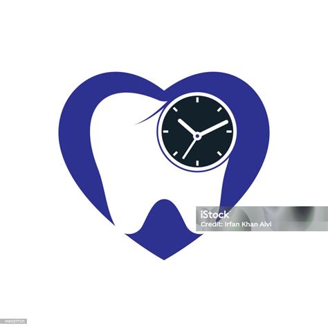 치과 시간 벡터 로고 디자인 템플릿 인간의 치아와 시계 아이콘 디자인 개념에 대한 스톡 벡터 아트 및 기타 이미지 개념 개념과 주제 건강관리와 의술 Istock