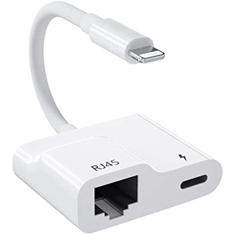 Lightning To Ethernet Adapter In Lightning To Rj LAN Network Adapter With Charging Port