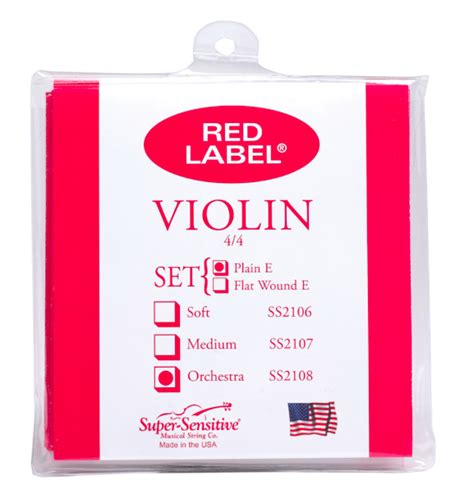 Red Label 2108 4 4 Violin Strings Pro Music