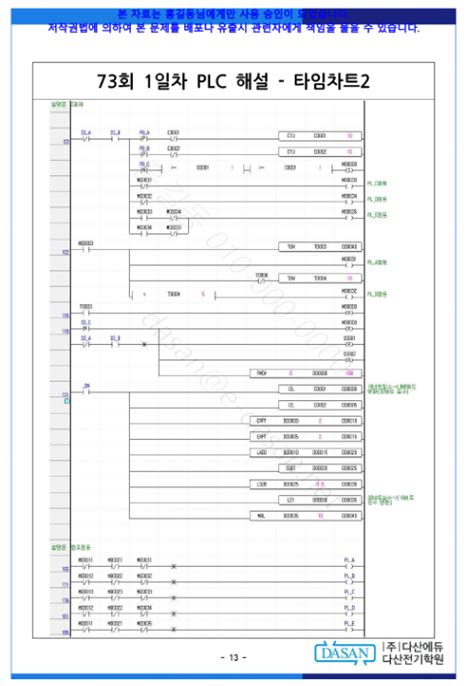전기기능장실기 작업형 Plc 1~3일차 기출문제 해설집 네이버 블로그