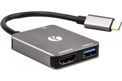 Адаптер Vcom Usb 3 1 Type C M Hdmi A F 4k 30 Hz Usb3 0 Pd Charging Aluminum Shell Cu454