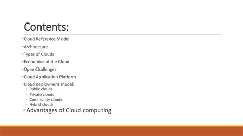 Cloud Architecture And Models Cloud Reference Model Architecture Types Of Clouds Economics Of