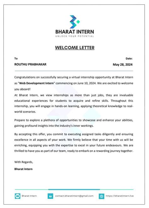 Routhu Prabhakar On Linkedin Internship Domain Webdevelopment