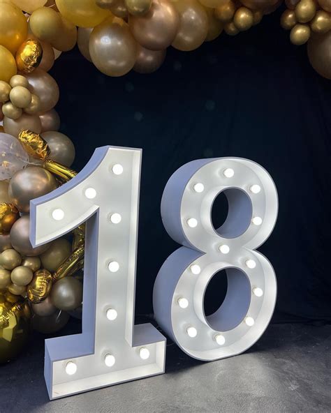 18 Light Up Numbers For Hire 18th Birthday Party In Melbourne Styled