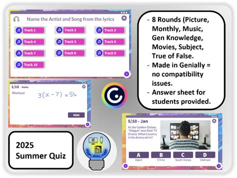 2025 Summer End Of Term Quiz Teaching Resources