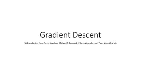 Ppt Linear Model Learning With Gradient Descent Powerpoint