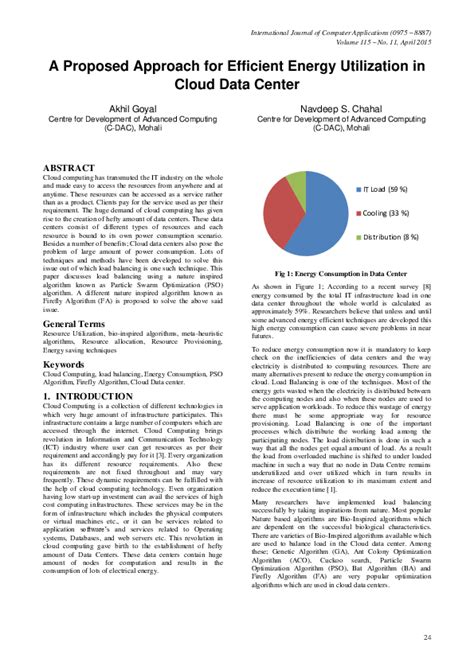 Pdf A Proposed Approach For Efficient Energy Utilization In Cloud Data Center