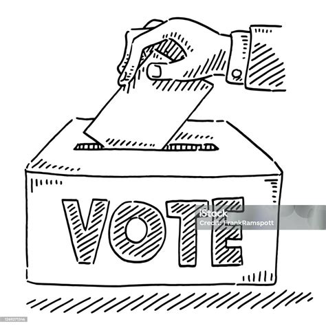 Stem Stem Stem Doos Symbool Tekening Stockvectorkunst En Meer Beelden Van Stembiljet