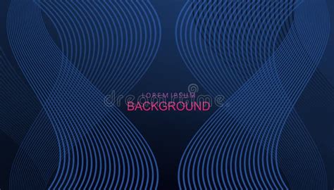 Abstract Design In Blue With A Gradient Thin Intertwined Wavy Lines