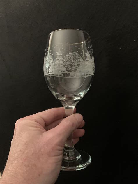 1980s Libbey Holiday Wine Glasses Frosted Etched White Etsy