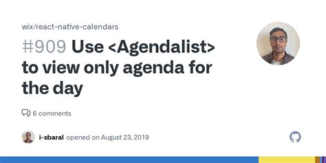 Use To View Only Agenda For The Day · Issue 909 · Wixreact Native