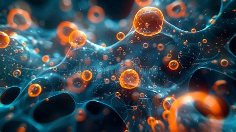 Detailed View Of Sci Fi Network Of Interconnected Nodes And Glowing