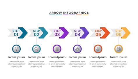 Premium Vector Modern Arrows Workflow Infographic For Business Presentation