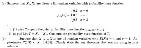 solved a suppose that x1 x2 are discrete iid random