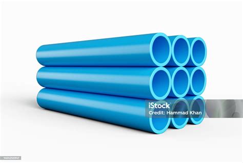파란색 Pvc 파이프 흰색 배경에 고립 된 적층 3d 그림 관 튜브에 대한 스톡 사진 및 기타 이미지 관 튜브 폴리 염화 비닐 3차원 형태 Istock