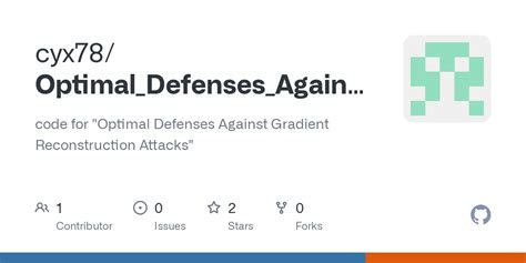 Github Cyx78 Optimal Defenses Against Gradient Reconstruction Attacks Code For Optimal