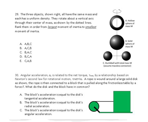 Solved 29 The Three Objects Shown Right All Have The Same