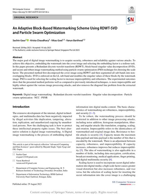 An Adaptive Block Based Watermarking Scheme Using RDWT SVD And Particle