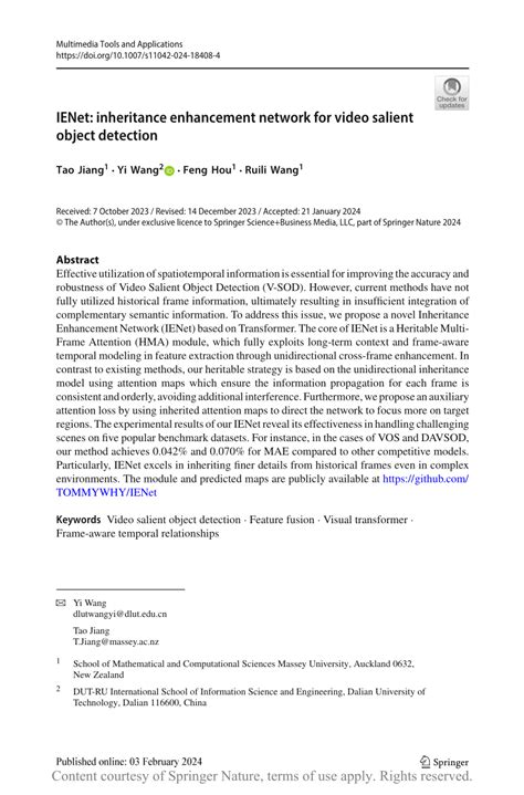Ienet Inheritance Enhancement Network For Video Salient Object Detection