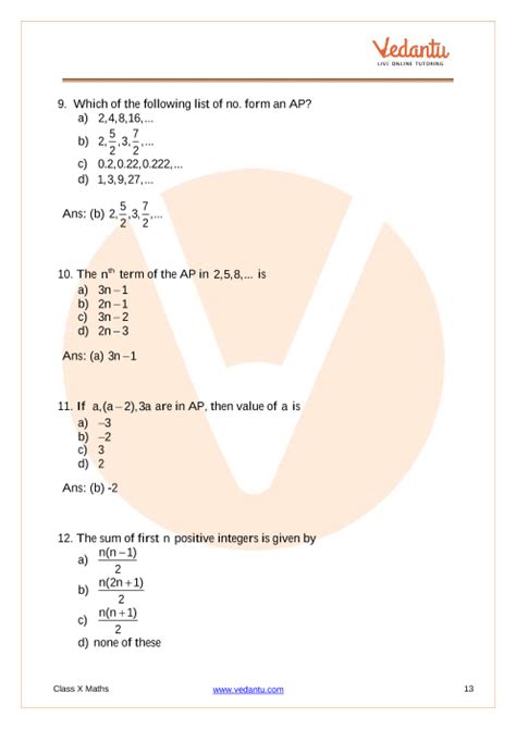 CBSE Class 10 Mathematics Chapter 5 Arithmetic Progressions