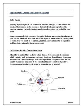 Science Unit Physics NOTES Printable By Alternate COURSES