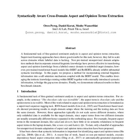 Syntactically Aware Cross Domain Aspect And Opinion Terms Extraction