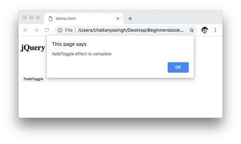 Jquery Fadetoggle Method