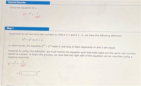 solved tutorial exercise solve the equation for x 5x 12