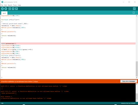 Error A Function Definition Is Not Allowed Here Before Token แก้