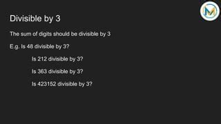 Tests Of Divisibility PPTX