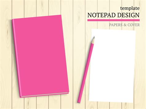 Template Of Notebook Cover And Papers 13524434 Vector Art At Vecteezy