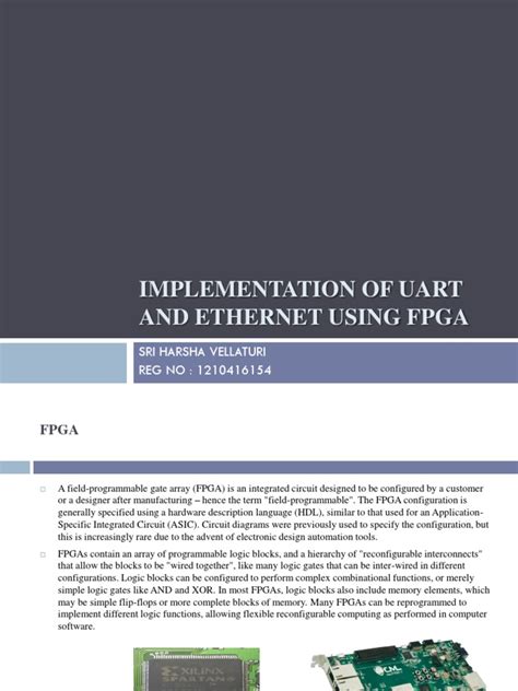 Implementation Of Uart And Ethernet Using Fpga Pdf Field
