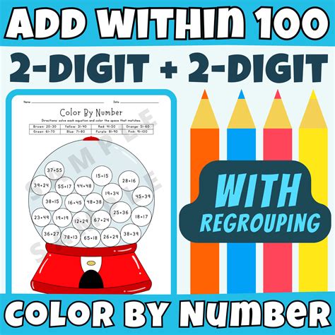 Column Addition Of Two Two Digit Numbers With Regrouping Turtle