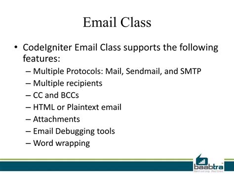 Mail In Php Codeigniter Ppt