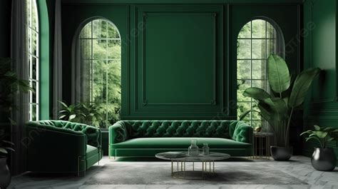 에메랄드 그린 거실 인테리어의 3d 렌더링 소파가 있는 3d 렌더링 고급스럽고 현대적인 녹색 거실 고화질 사진 사진 배경 일러스트 및 사진 무료 다운로드 Pngtree