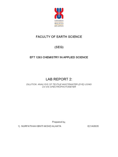 Lab Report 2 Aotw Pdf Absorbance Spectrophotometry