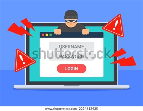 fake login window browser hacker on stock vector royalty free