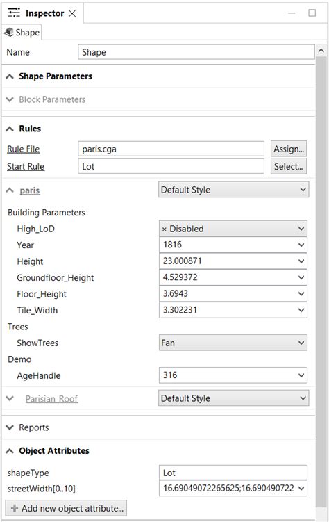 Inspector—arcgis Cityengine Resources Documentation