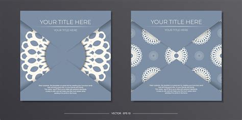 빈티지 장식품이 돋보이는 세련된 레디 투 프린트 블루 엽서 디자인 이슬 패턴이있는 초대 장 카드 템플릿 고대의에 대한 스톡 벡터 아트 및 기타 이미지 Istock