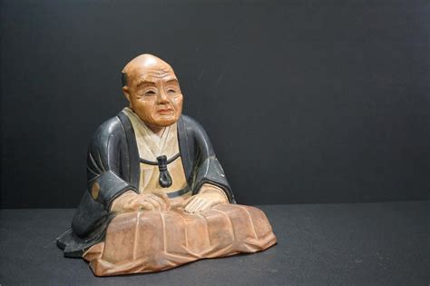 傷や汚れありD4282 時代物 木彫彩色 玉眼 江戸偉人肖像高さ24 5cm 検 草間直方 紀伊国屋文左衛門 高田屋嘉兵衛 銭谷