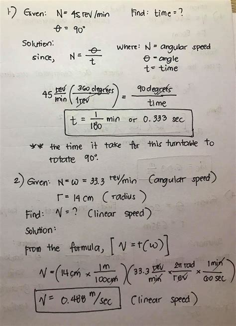 [solved] The Turntable Of A Record Player Rotates At A Speed Of 45 Course Hero