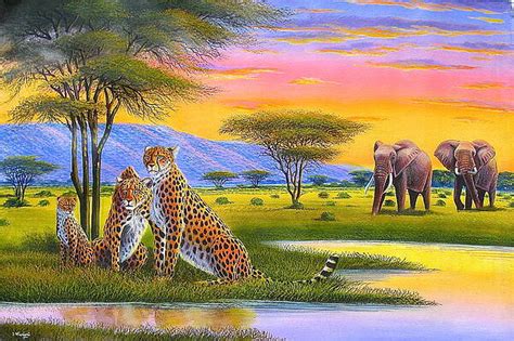 Prints Site From True African Art Com African Wildlife Wall Art