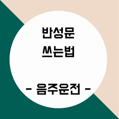 반성문 쓰는법 예문 Ex 음주운전 네이버 블로그