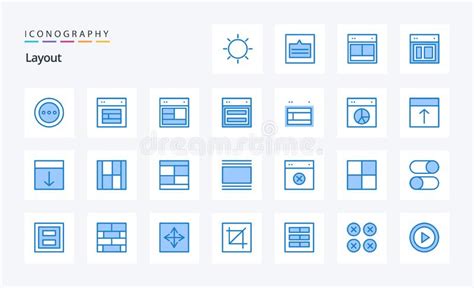 25 Layout Blue Icon Pack Stock Vector Illustration Of Chart 264529600