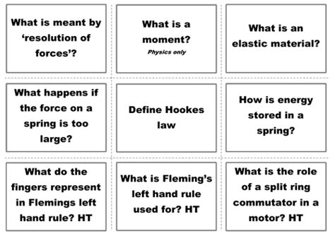 Gcse Physics Revision Flashcards Teaching Resources