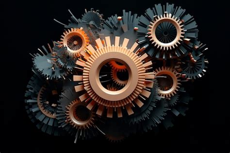 Premium Ai Image A Symphony Of Interlocking Gears Clock Generative Ai