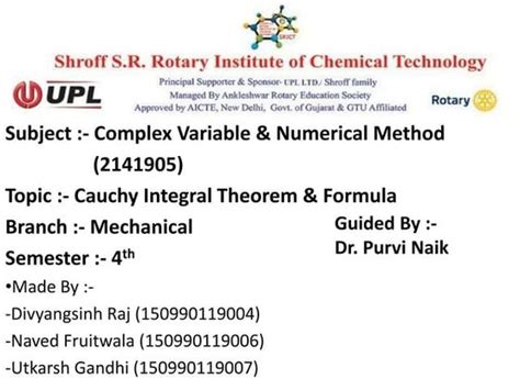 Cauchy Integral Formula Pptx Physics Science