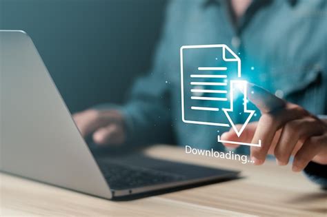 Premium Photo Businessman Downloading Data Or Documents To Computer Files Cloud Storage