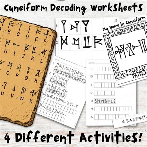 Cuneiform Decoding Worksheets Ancient Mesopotamia Activities For 1st