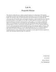 Lab Projectile Motion Docx Pdf Lab Projectile Motion The Objective Of This Lab Was To